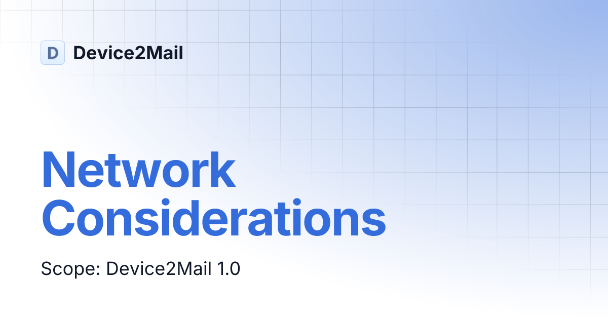Network Considerations | Device2Mail